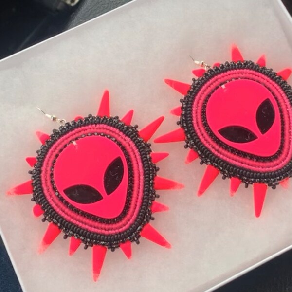 Alien Abduction, Handmade Indigenous Earrings - Etsy