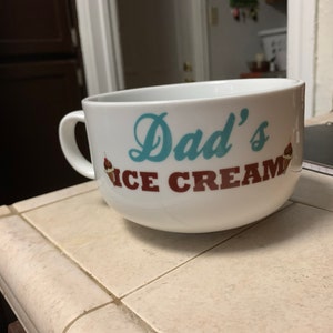 Personalized Ice Cream Bowl, Personalized Dad Ice Cream Bowl, Custom ...