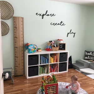 Create Play Explore Cutout Set Playroom Wall Decor Play Room Sign Wall ...