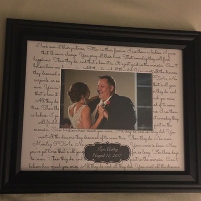 First Dance Lyrics Frame Father Daughter Dance Lyric Picture Frame 20 ...
