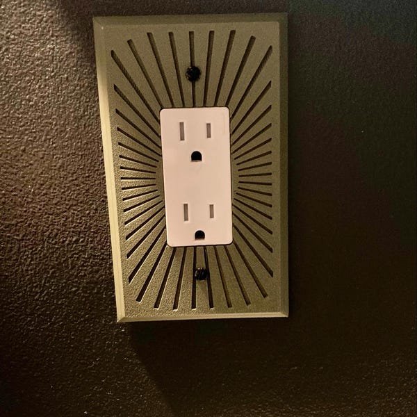 Vintage Oval-shaped Light Switch Plate Cover, Red Sunset Burst Rainbow ...