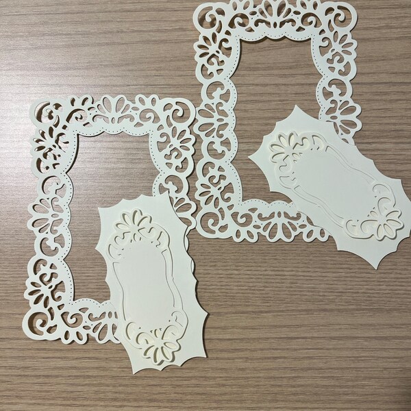 3pc Paper Frame Die Cut Set ~ Card Front ~ Card Embellishment ~ Paper ...