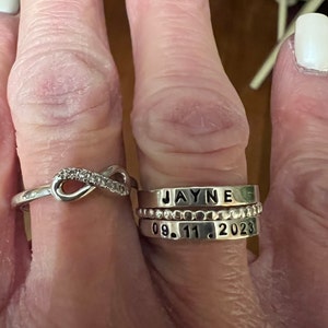 Class Ring Set, Sterling Silver Modern Class Rings, Personalized ...