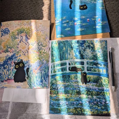 Monet Garden Cat Print, Claude Monet Cat Poster, Cat Art, Animal Poster ...