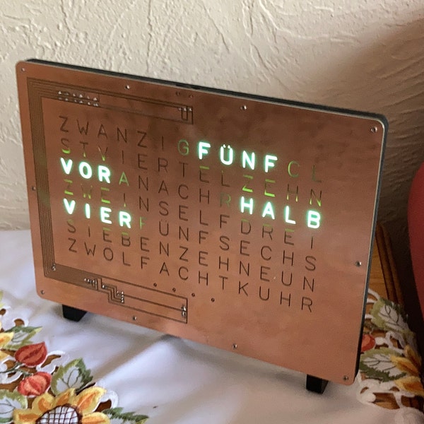 Word Clock Design LED Letters Italian Text Orologio Living Room ...