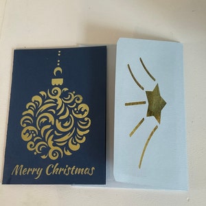 Merry Christmas Card Cut Template 5x7 A7 Envelope Classic Lettering ...