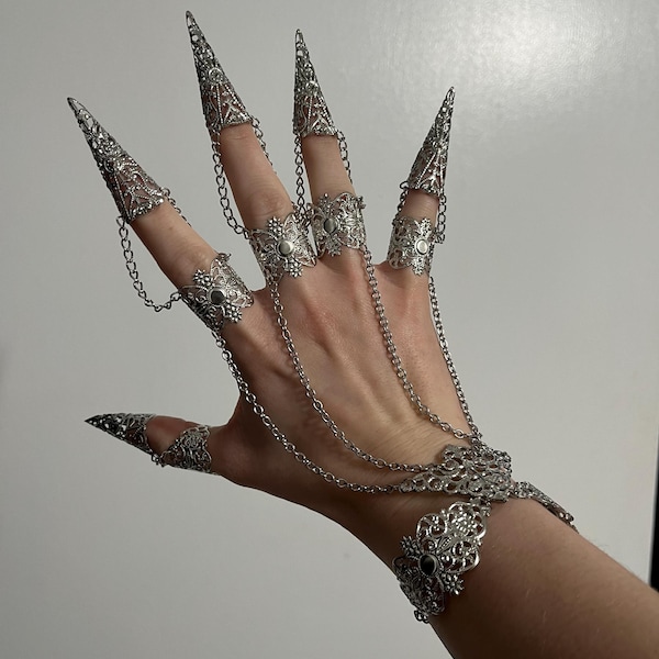 Fairy Bracelet, Ring Chain Bracelet, Punk Jewelry, Ring Bracelet ...