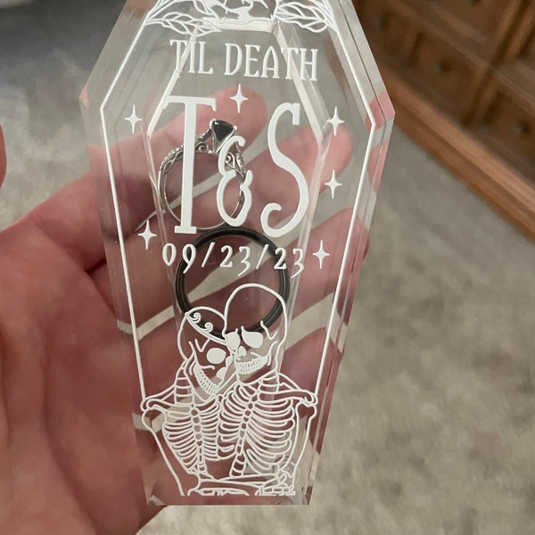 Coffin Ring Box, Halloween Wedding Ring Box, Acrylic Ring Box for ...