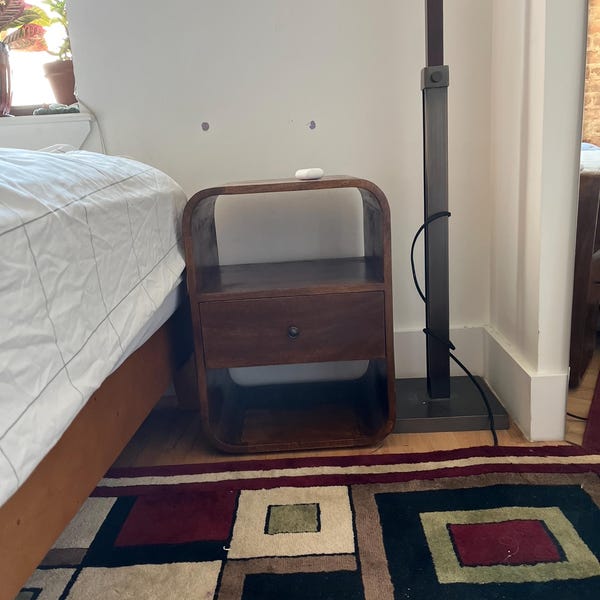 Bedside Table With Shelves • Curved Bedside Table Unique • Modern ...