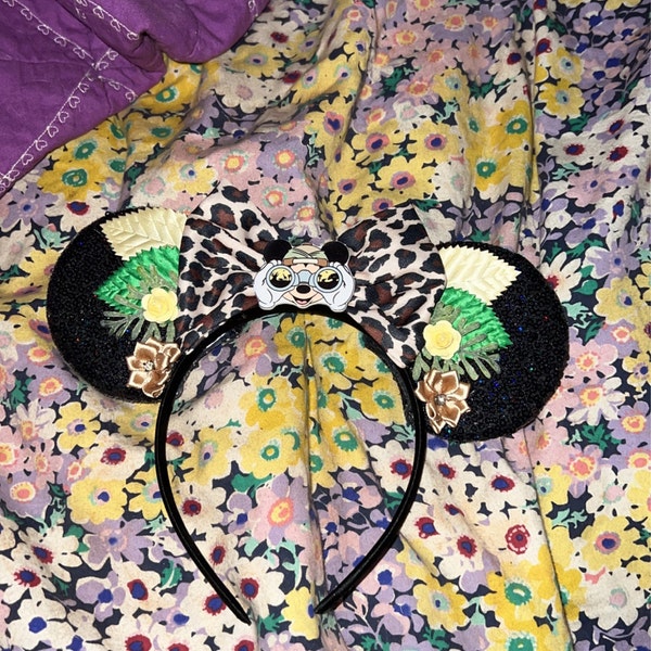 Safari Zoo Animal Kingdom Mouse Ears Headband- Leopard Mouse Ears ...