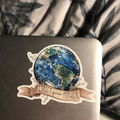 Watercolor Mother Earth Sticker, Respect Your Mother, Laptop Stickers ...