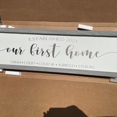 Our First Home Sign Personalized-new Home Sign-new Homeowner Gift-real ...