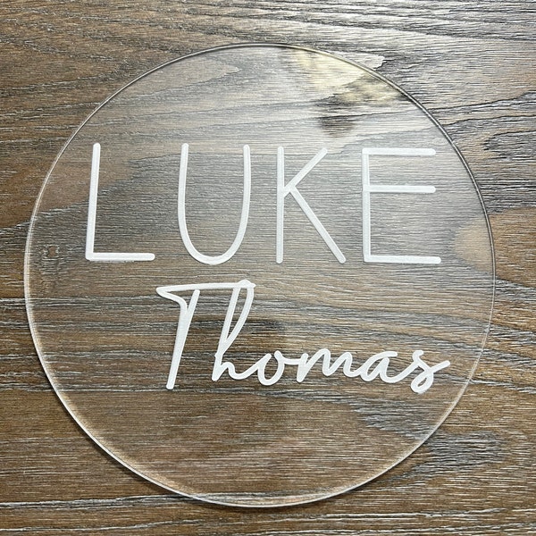 Birth Announcement Name Sign, Acrylic Sign, Newborn Photo Prop ...