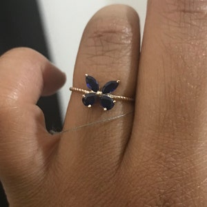 10K Solid Gold Link Chain Ring Stacking Dainty Curb Chain Ring | Etsy