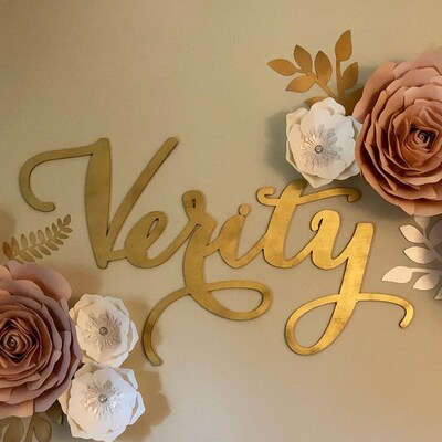 Gold Baby Name Sign Calligraphy Font - Etsy