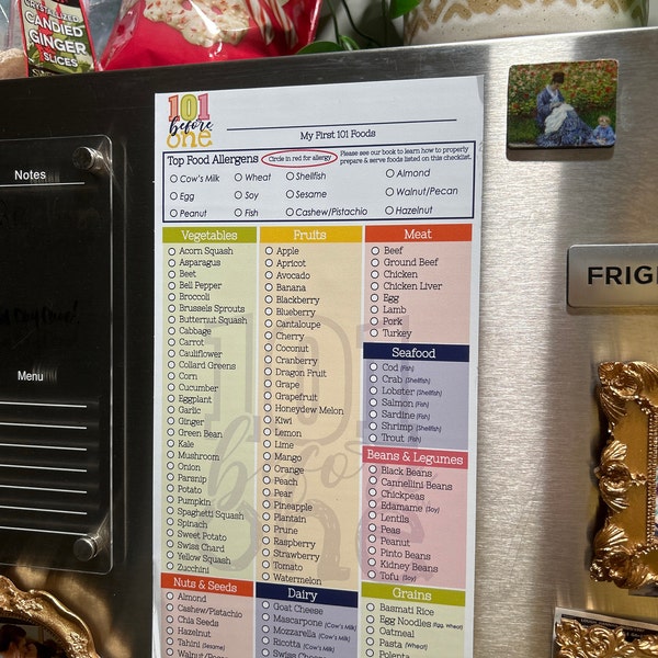 Baby-led Weaning Printed Guide & 101 Food Checklist From 101 Before One ...