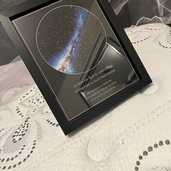 Custom Star Map | Framed Poster | REAL Night Sky | Custom Star Poster ...