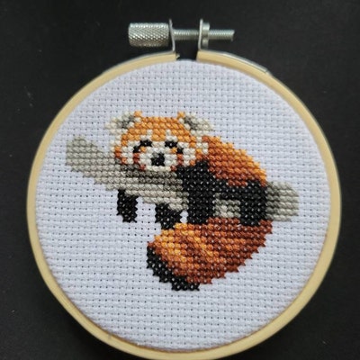 Red Panda Bundle Cross Stitch Pattern PDF Red Panda Embroidery PDF ...
