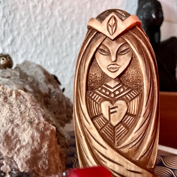 Freya Statuette Hand Made From Linden. Original Hand Carved Freya ...