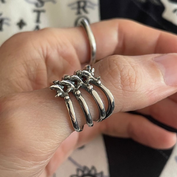 Anatomical Rib Cage Ring | Sterling Silver 925 | Made in Italy | FEEL ...