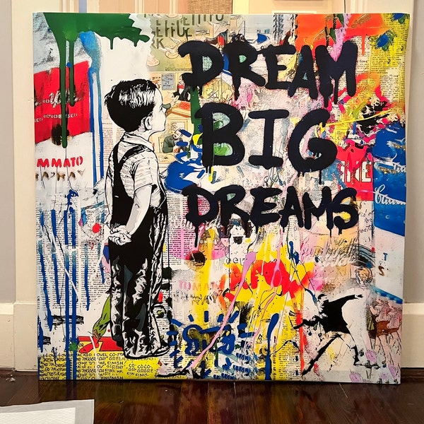 Banksy Super Mario Cop Policeman Mushroom Art Canvas, Banksy Street Art ...