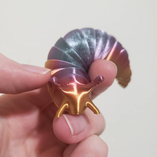 3D Printed Articulated Fidget Slug | Rainbow Color Available ...