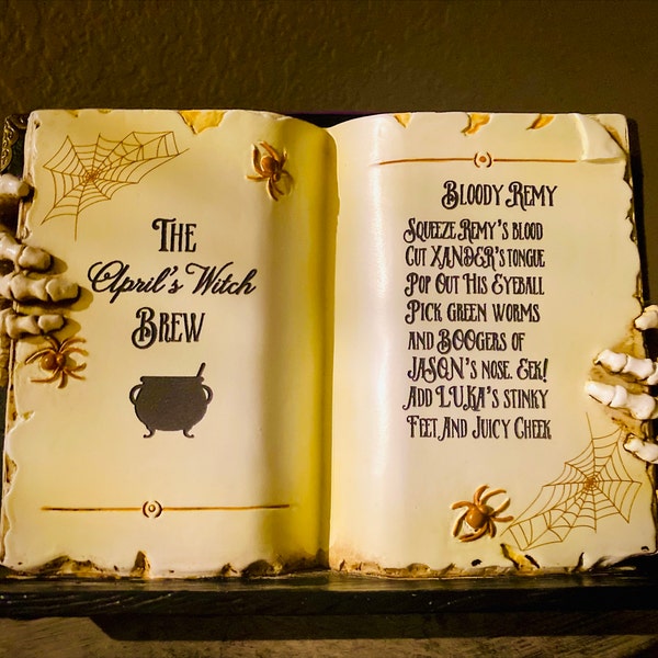 Spooktacular Spell Personalized Resin Spellbook, Personalized Halloween ...