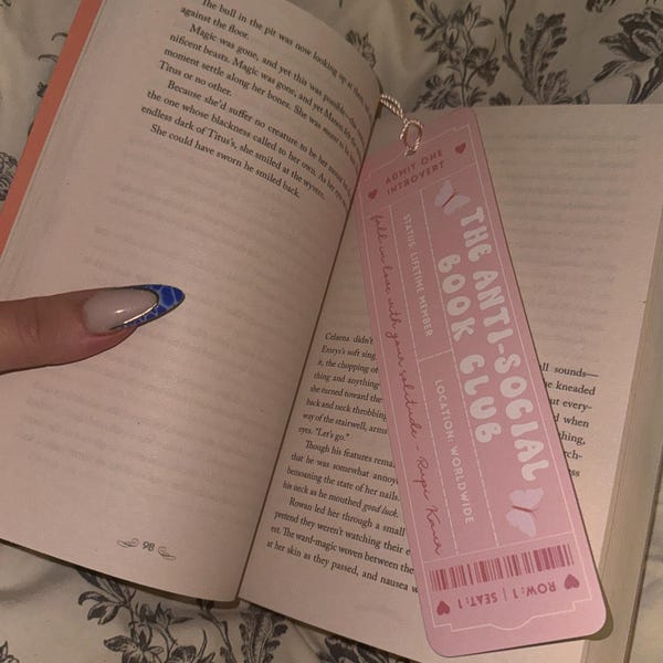 The Anti-social Book Club Bookmark | Feminist Bookmark | Bookmark ...