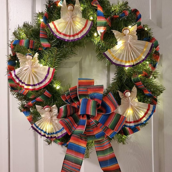 CORN HUSK Angels, Set of FIVE, Natural Tones With Assorted Ribbon ...