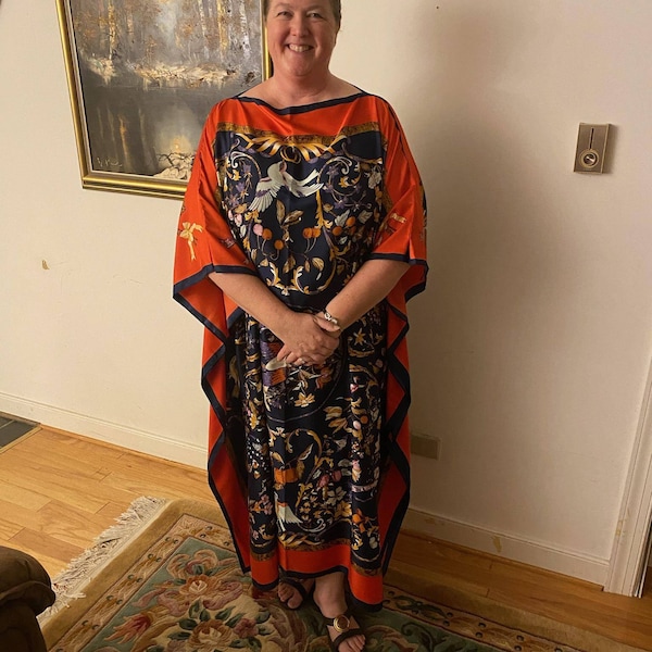 Womens Designer Print Caftan Kaftan Beach Dress Long Dress Lounge Wear ...