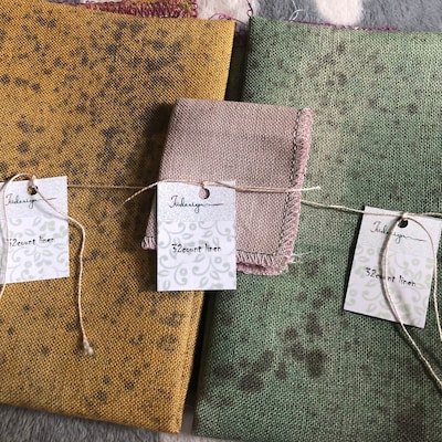 20 Count RUSTIC Hand Dyed Linen in 5 Colors for Cross Stitch - Etsy