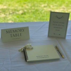 Set of 2 Black Funeral Memory Table Signs for Memorial, Condolence ...