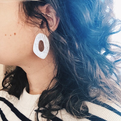 Black Geometric Earrings Modern Abstract Earrings Organic - Etsy