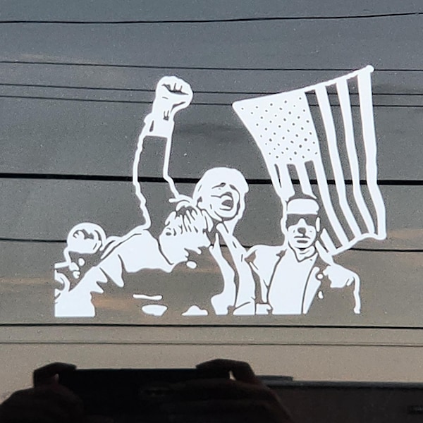 Trump 2024 Car Bumper, Trump Fight Window Decal, Trump Shot Car Bumper ...