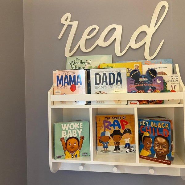 Read Sign Nursery Book Nook Sign Read Word Cutout Wall Art Sign Library ...