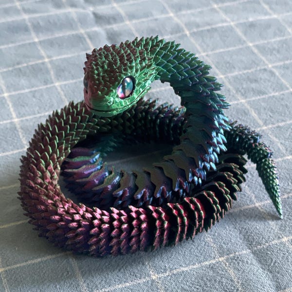 Articulated 3D Printed Cobra Snake | Flexible Fidget Toy | Eco-friendly ...