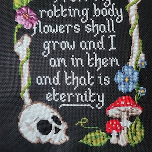 Gothic Floral Cross Stitch Pattern, Gothic Art, Gothic Decor, Floral ...