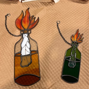Made to Order Molotov Cocktail, Stained Glass, Glass Art - Etsy