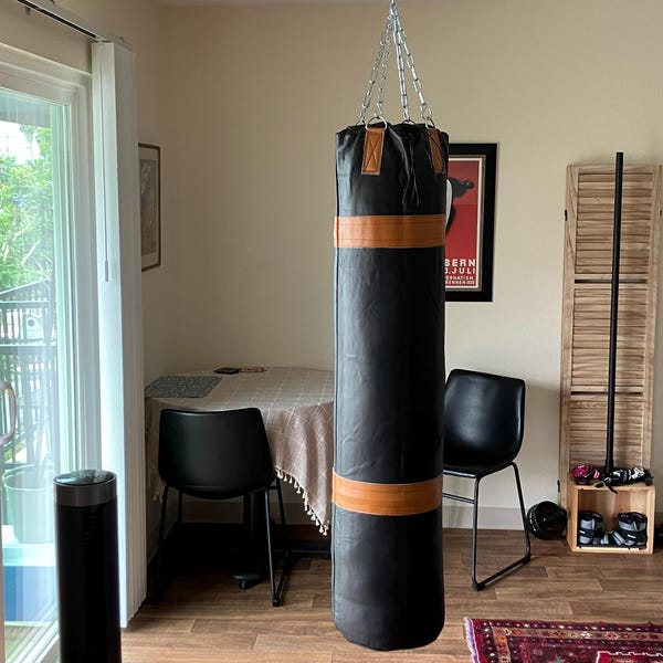 Ultimate Deluxe Tan Vintage Leather Punching Bag, Training Boxing Bag ...