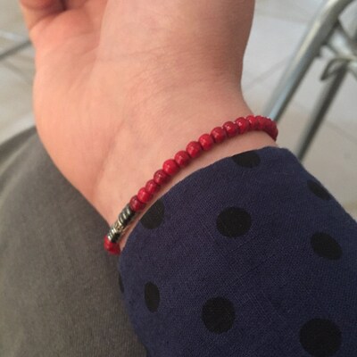 FREE Shipping-men's Red Bracelet,men's Beaded Bracelet,men Stone ...