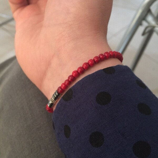 FREE Shipping-men's Red Bracelet,men's Beaded Bracelet,men Stone ...