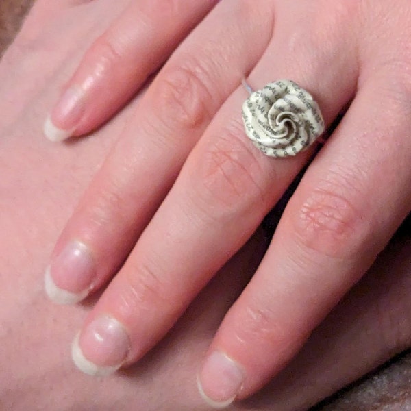 Anniversary Ring, Paper Ring, Rose Band, Rose Origami, Paper ...
