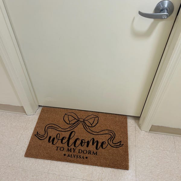 Custom Dorm Decor | Dorm Doormat | Welcome to Our Dorm | Custom Door ...