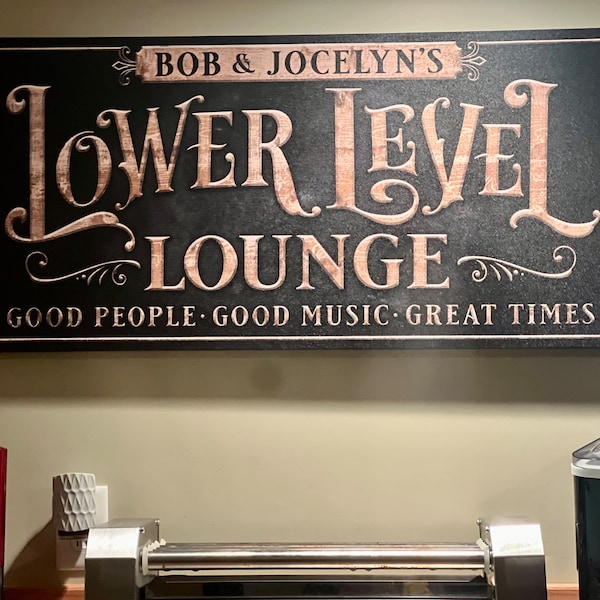 Personalized Custom Lower Level Lounge Sign Modern Farmhouse Wall Decor ...