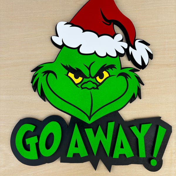 Grinch Go Away Door Sign DIGITAL DOWNLOAD - Etsy