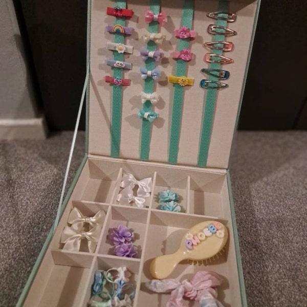 Girl's Hair Accessory Storage Box, Hair Clip Holder, Accessory ...