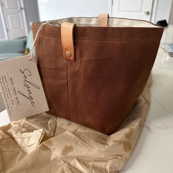 Natural Cotton Canvas Storage Basket | Minimalist Modern | Eco Friendly ...