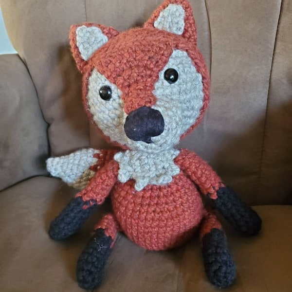 CROCHET PATTERN Lucy the Fox Crochet Amigurumi Stuffed Sitting Forest ...