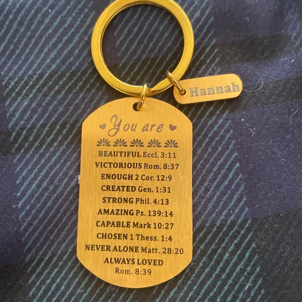 Bible Verse Keychain,christian Quotes,i Will Be With You Isaiah 43:2 ...