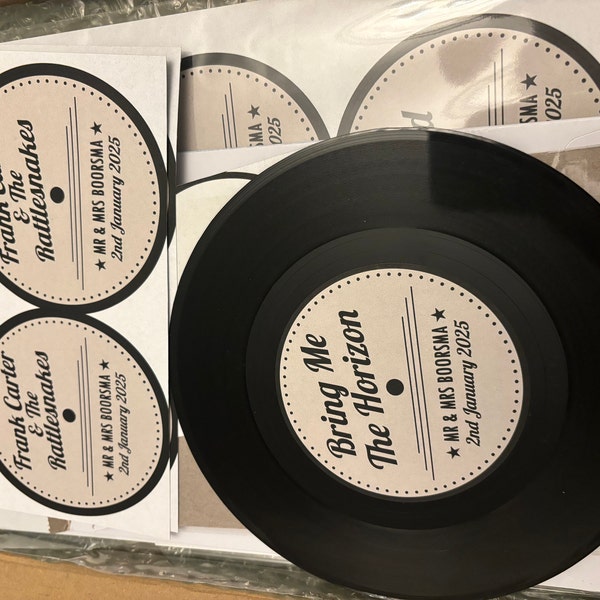 Personalised Record Label STICKERS for 7" Vinyl Record Table Names ...